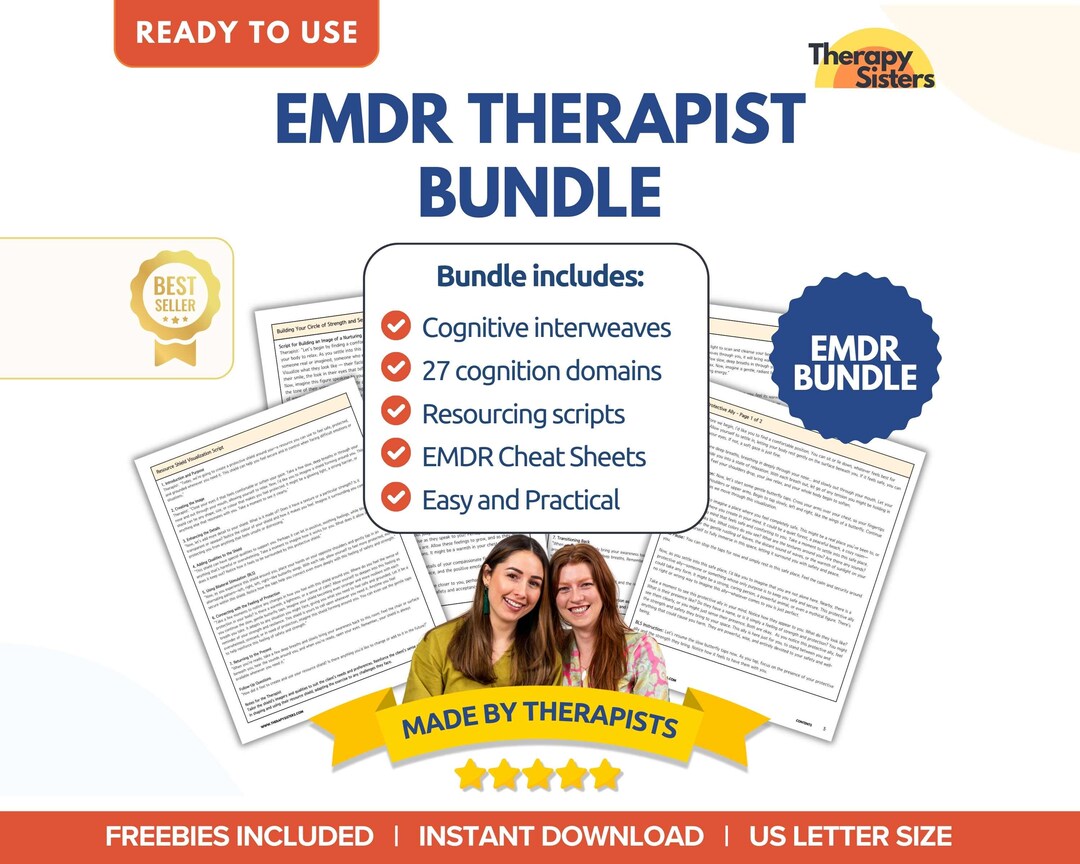 EMDR Therapist Bundle | EMDR Cheat Sheets Cognitive Interweaves and ...