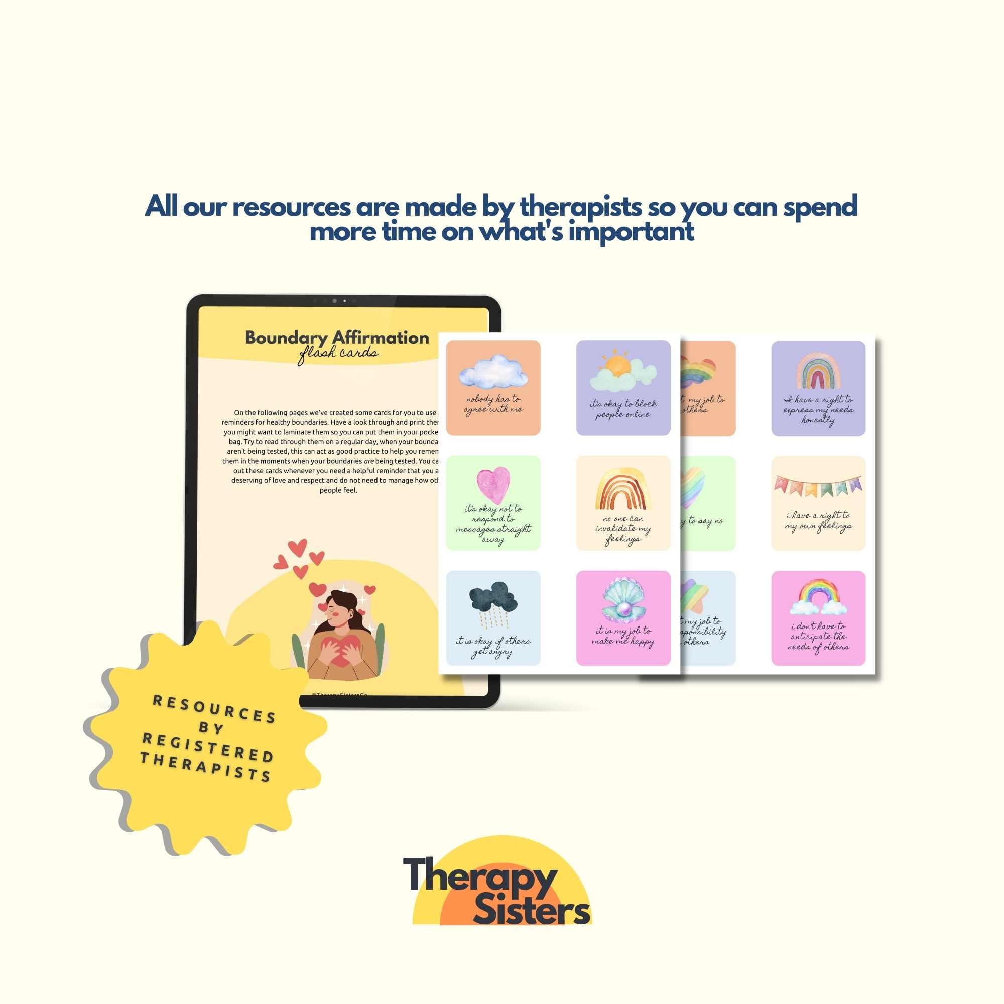 12 Boundary Affirmation Cards | Teen Therapy Card Deck Counselling Tool ...