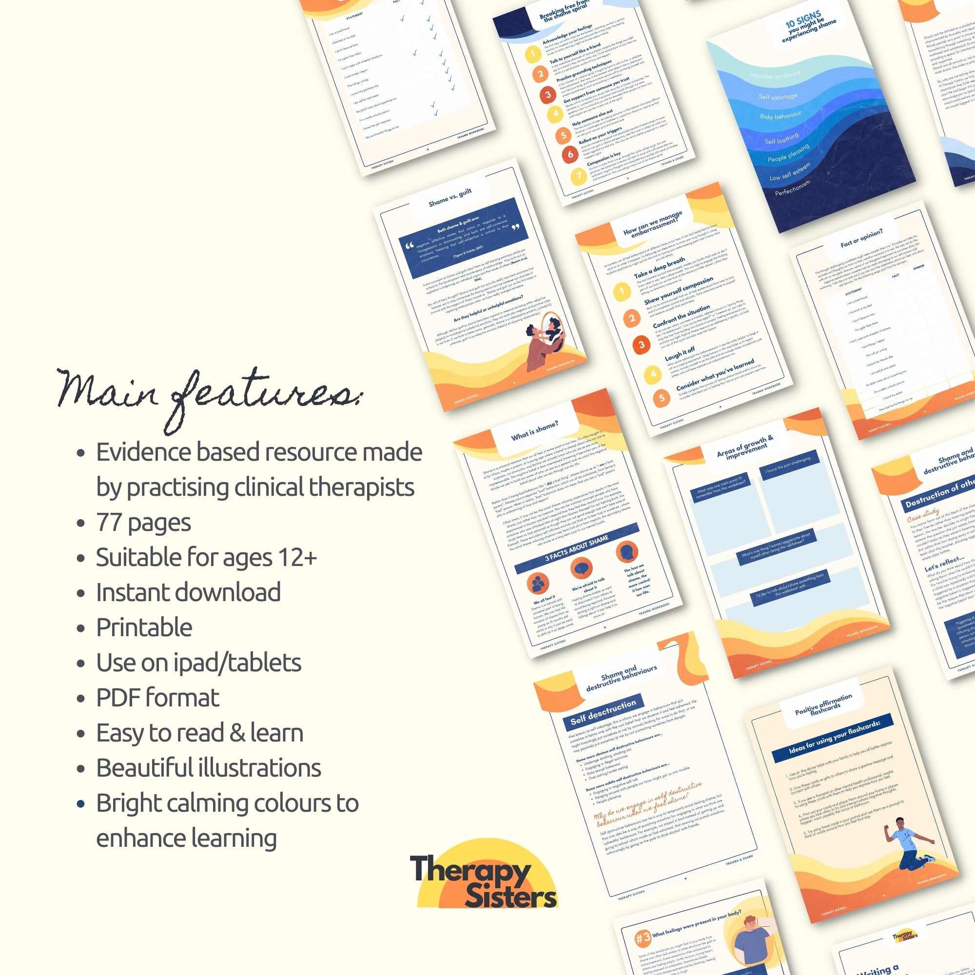 Trauma Shame Processing Workbook Trauma Journal Printable CBT Anxiety ...