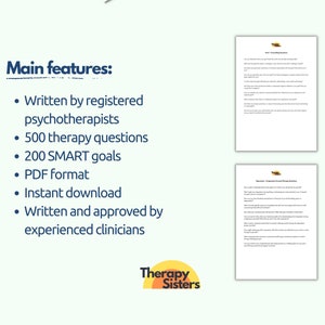 Therapist Resource Bundle | 500 Therapy Questions 200 SMART Goals for ...