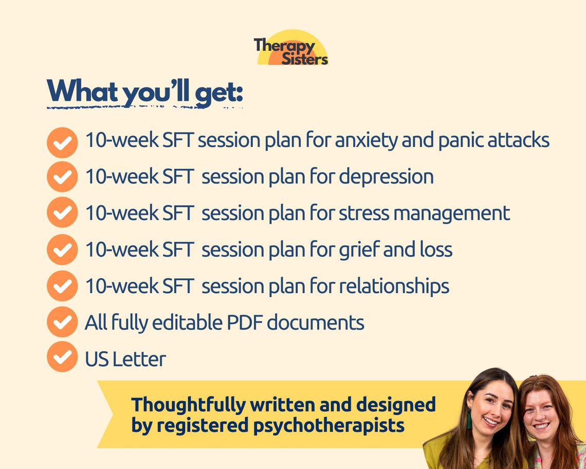 10 Week SFT Session Plans | Solution Focused Therapy SFT Activities ...
