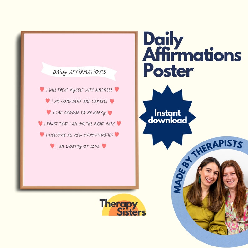 Positive Affirmations Therapy Office Decor Poster | Confidentiality ...