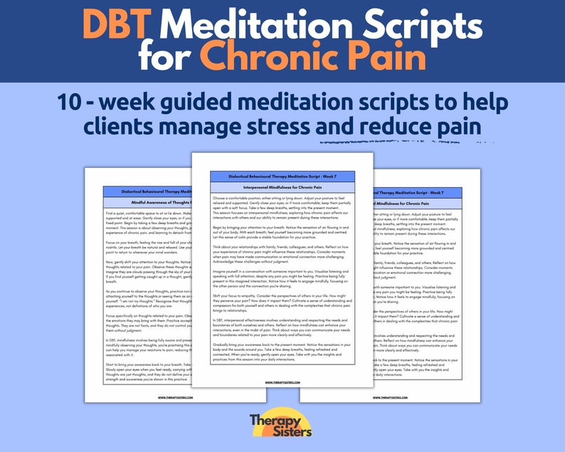 10-week 25-minute DBT Chronic Pain Meditation Scripts | Therapy ...
