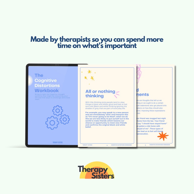 Cognitive Distortions Workbook Process Unhelpful Thinking Styles ...