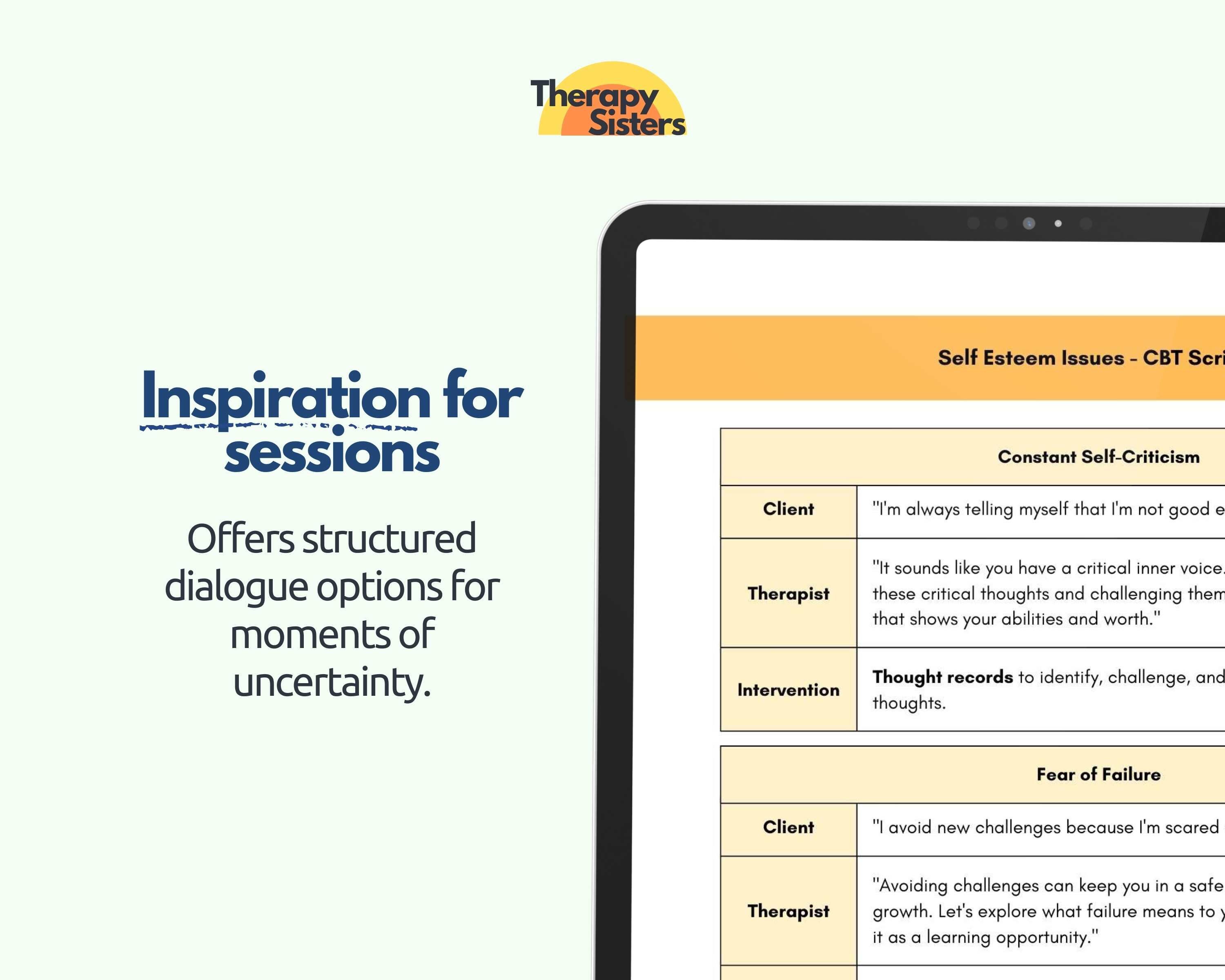 CBT Therapy Session Scripts Therapy Note Sentence Starters Therapy ...