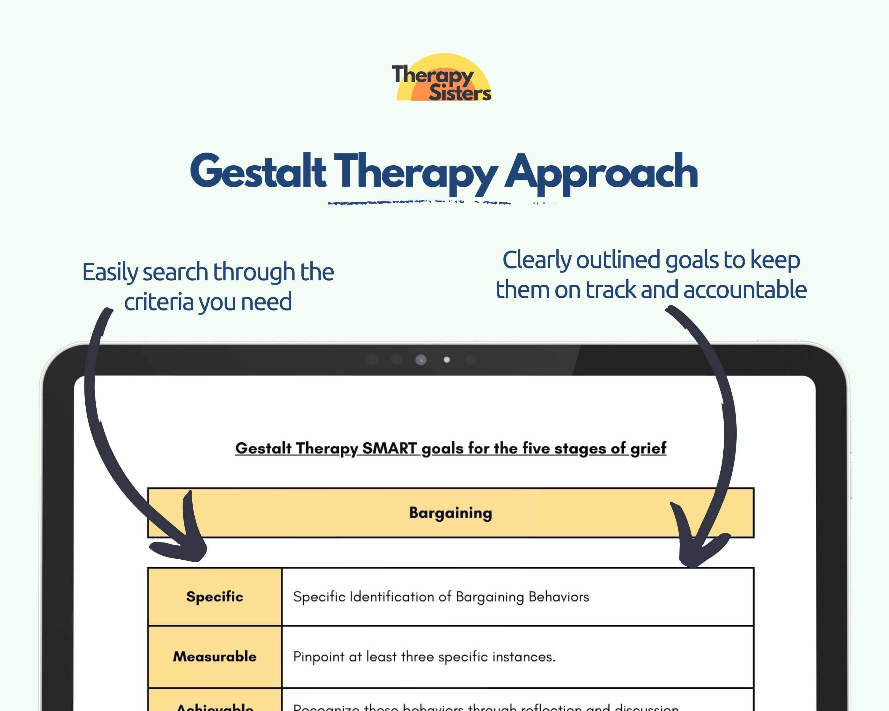 Gestalt Therapy SMART Goals for Grief Therapy Grief Workbook Grief ...