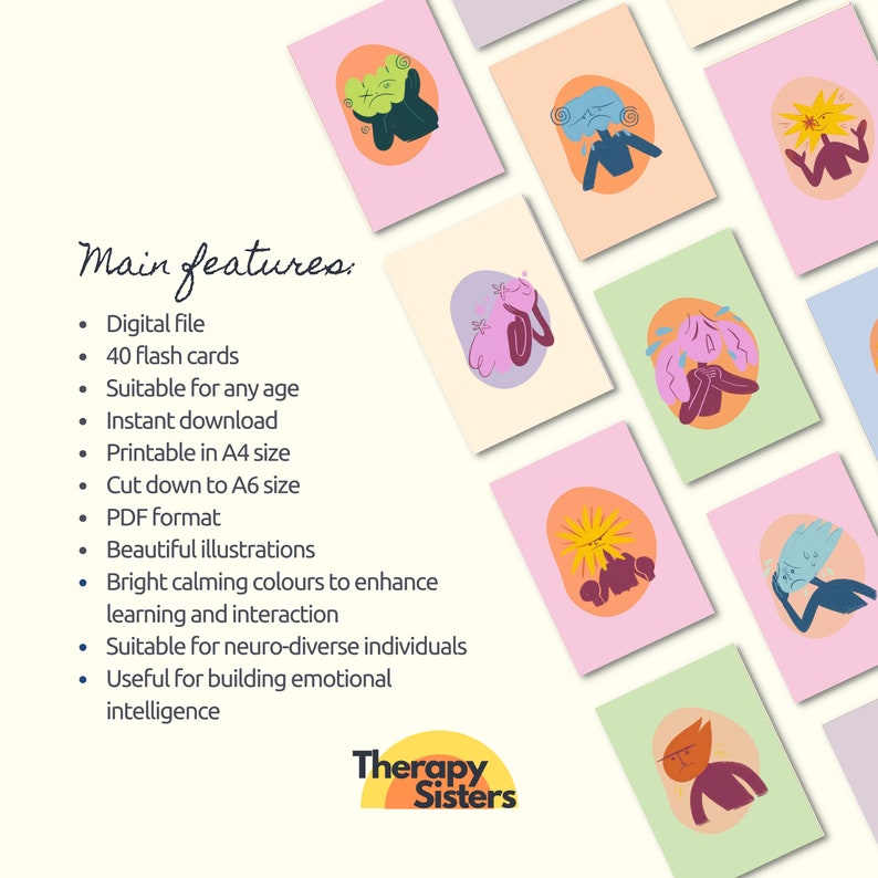 40 Adolescent Emotion Cards | Teen Therapy Card Deck Counselling Tool ...