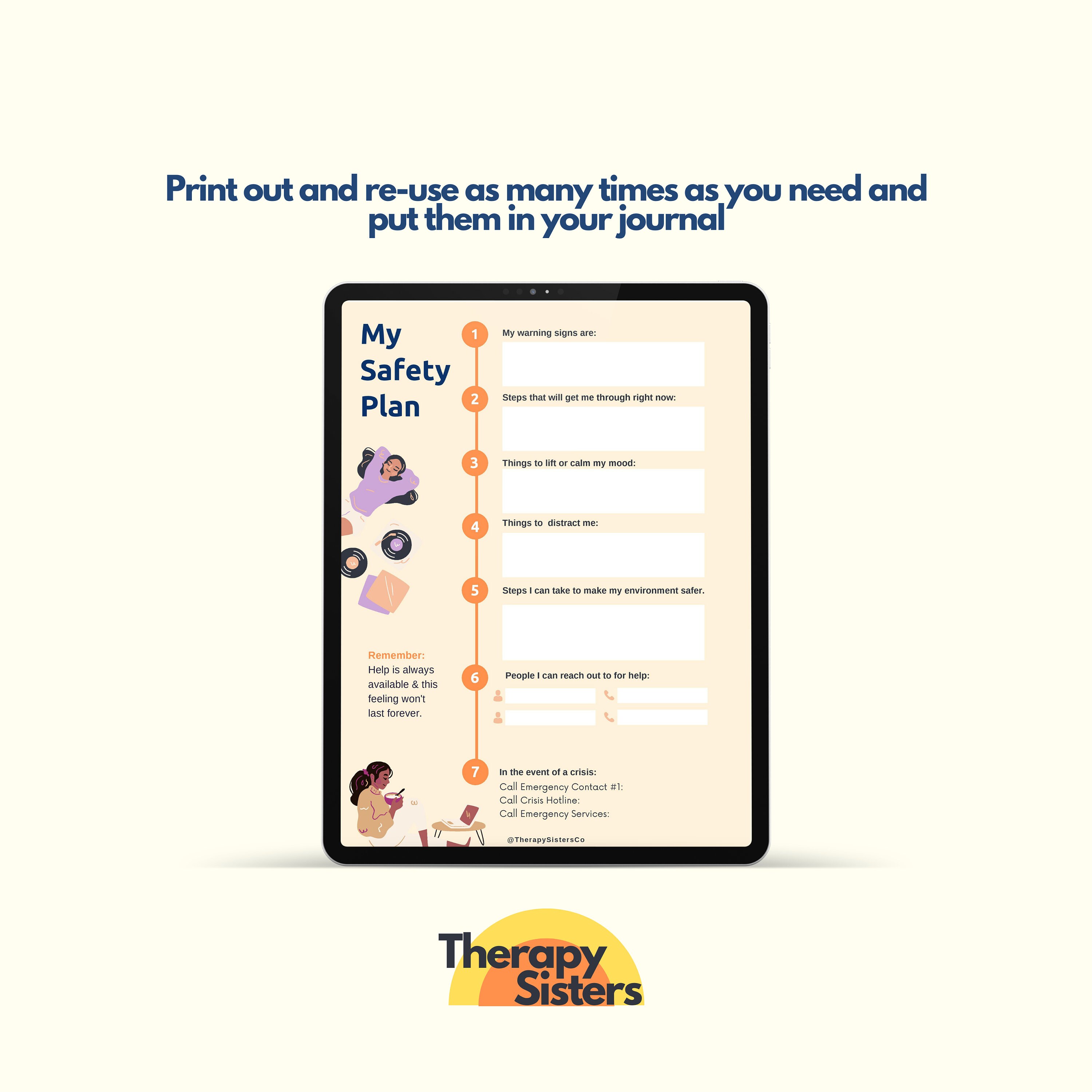 Safety Plan Worksheets Crisis Plan Workbook Suicide Ideation Bpd Therapy Worksheets Therapy