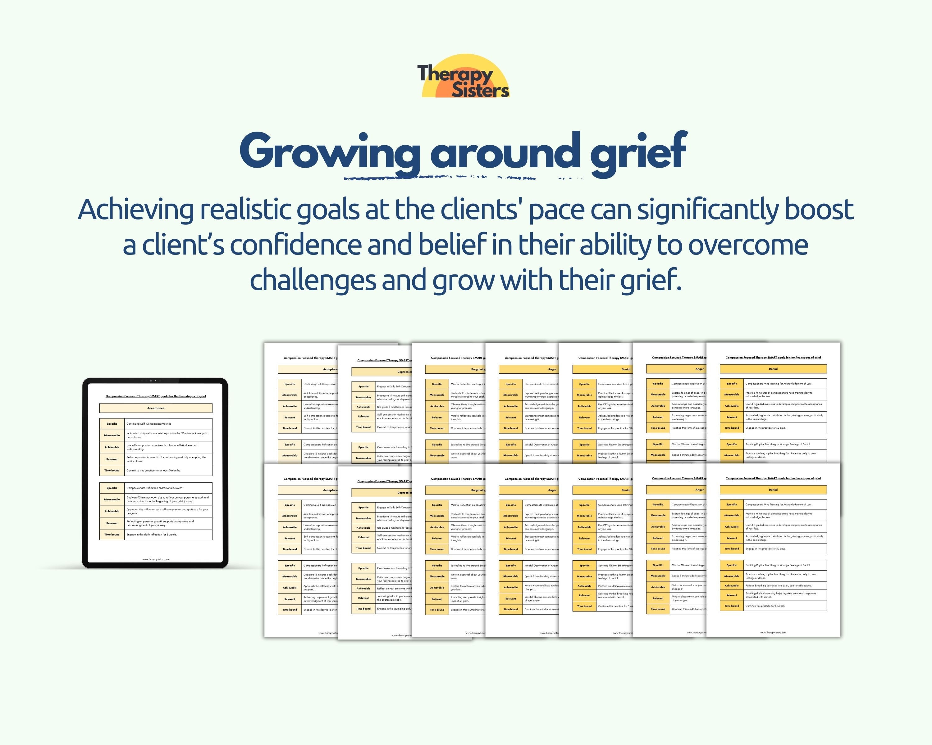 Grief Therapy SMART Goals | Grief and Loss Therapy Interventions ...