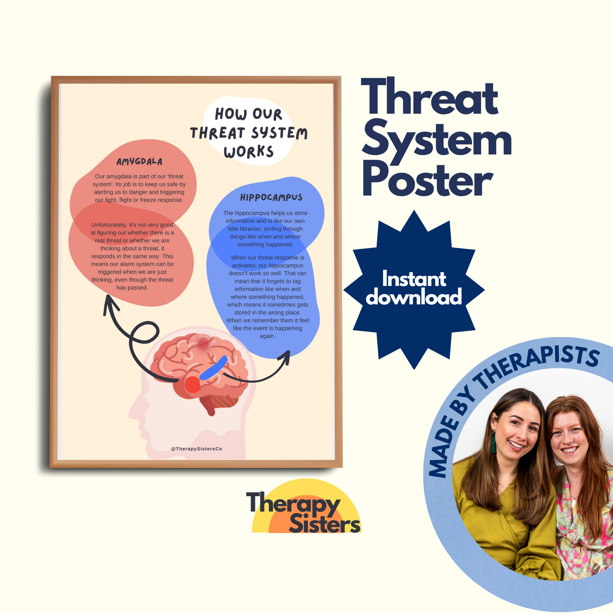 Amygdala Brain Poster School Counseling Sign Poster Psychologist Office ...