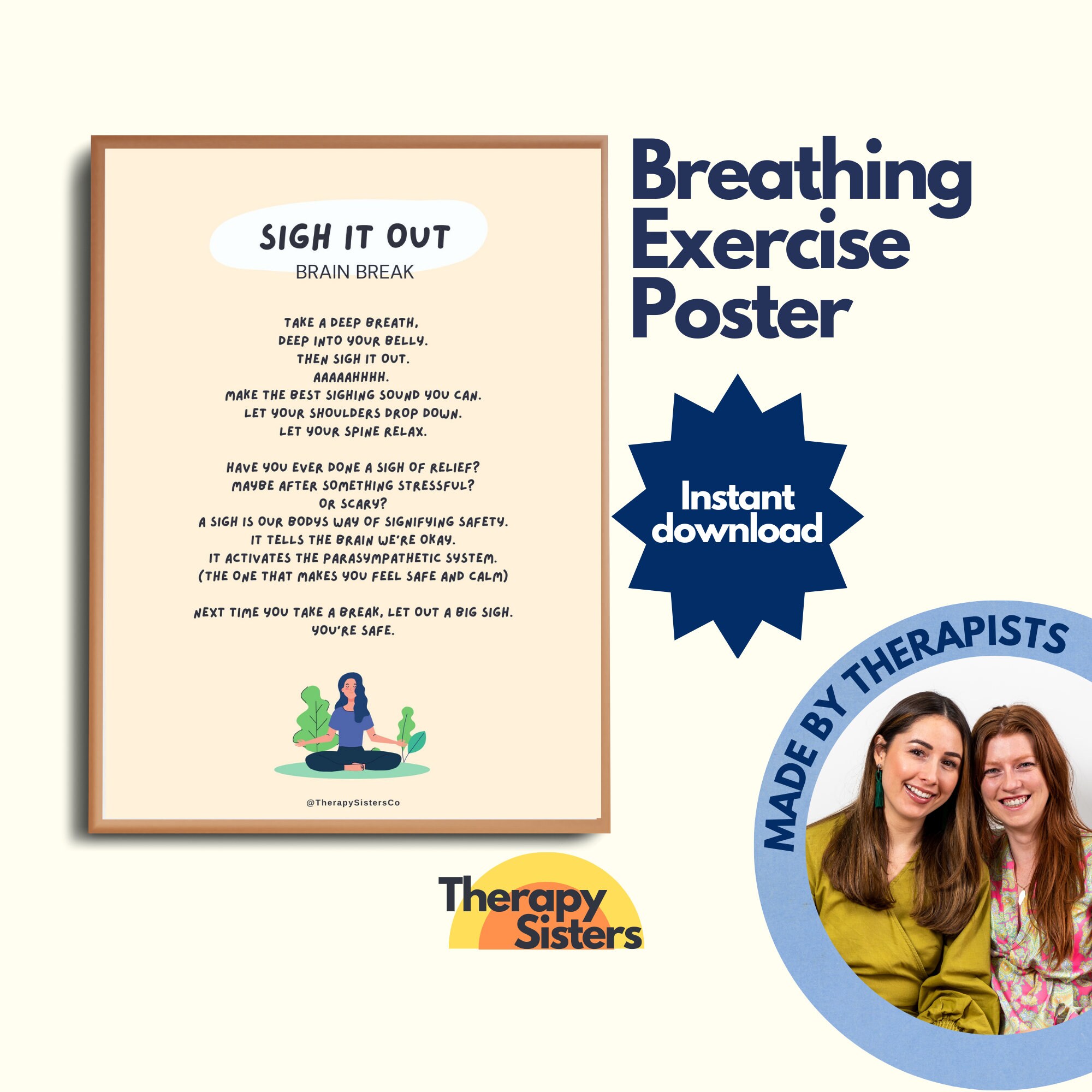Mindful Breathing Poster School Counseling Sign Poster Psychologist ...