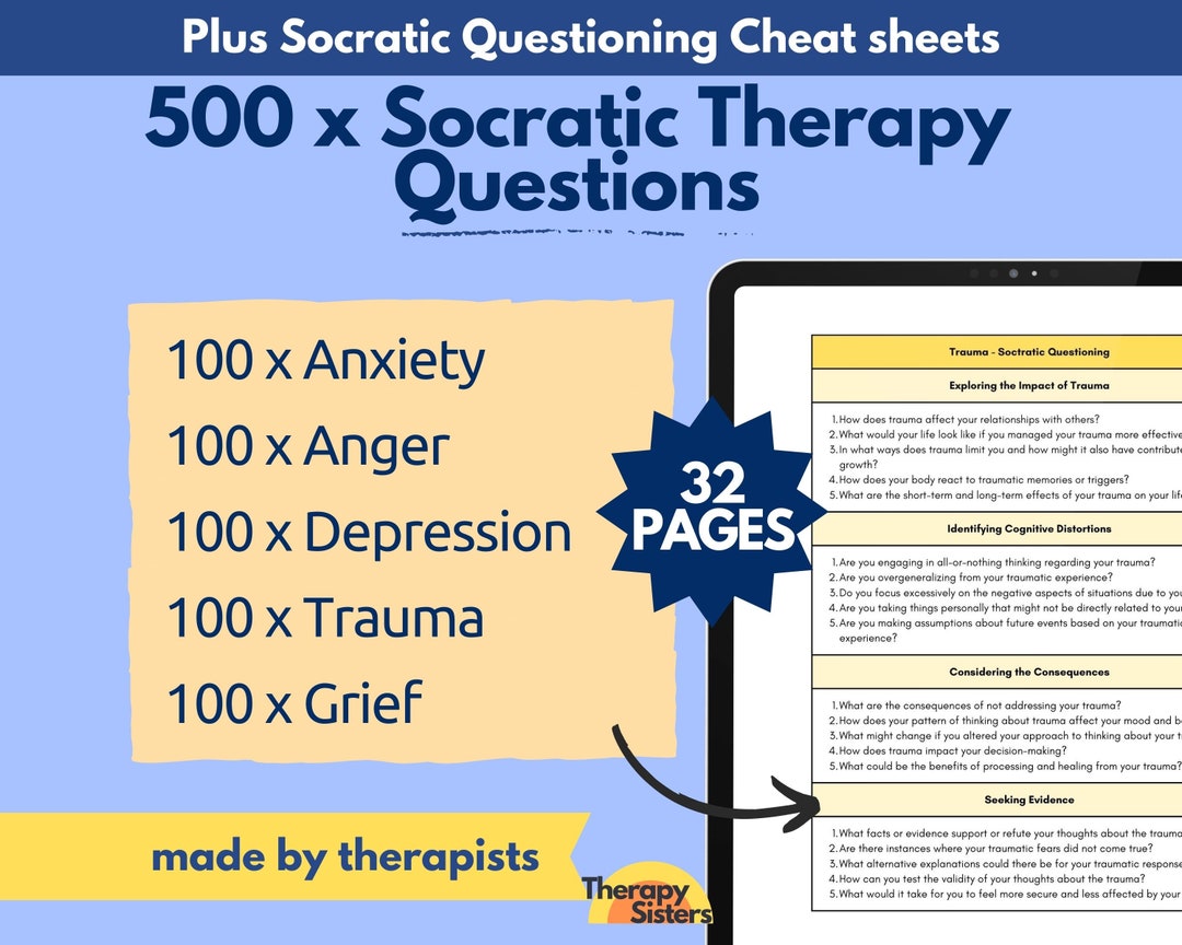 500 Socratic Questioning Therapy Questions | Intervention Phrases HIPAA ...