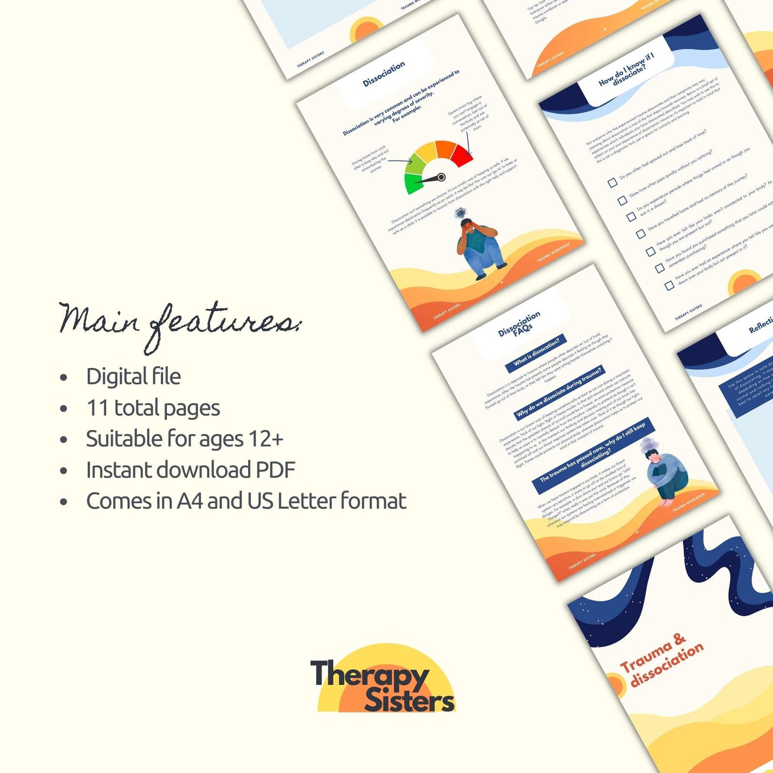 Trauma Dissociation Printouts | Trauma Therapy DBT PTSD Therapy ...