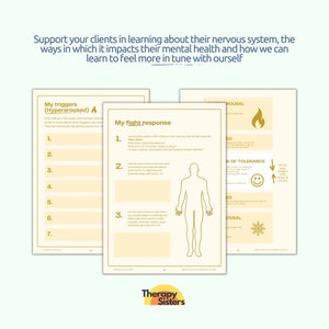 Nervous System Regulation Worksheet Bundle Polyvagal Theory Prefrontal ...