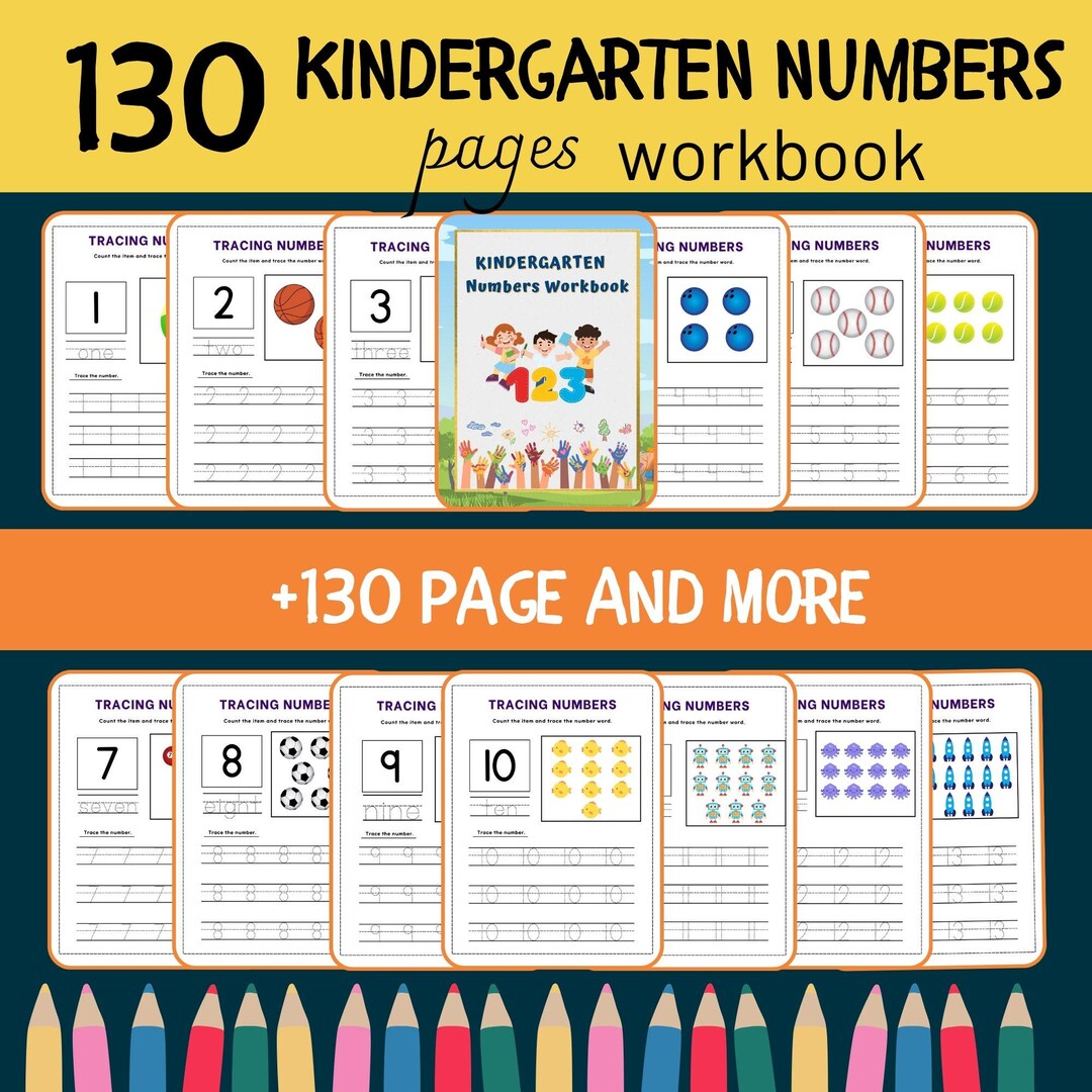 130 Pages Kindergarten Workbook Pages | Kindergarten Math Pages ...