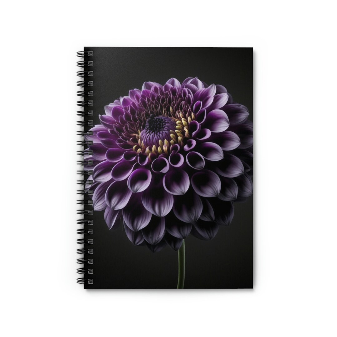 Purple Dahlia Bloom Spiral Notebook - Etsy