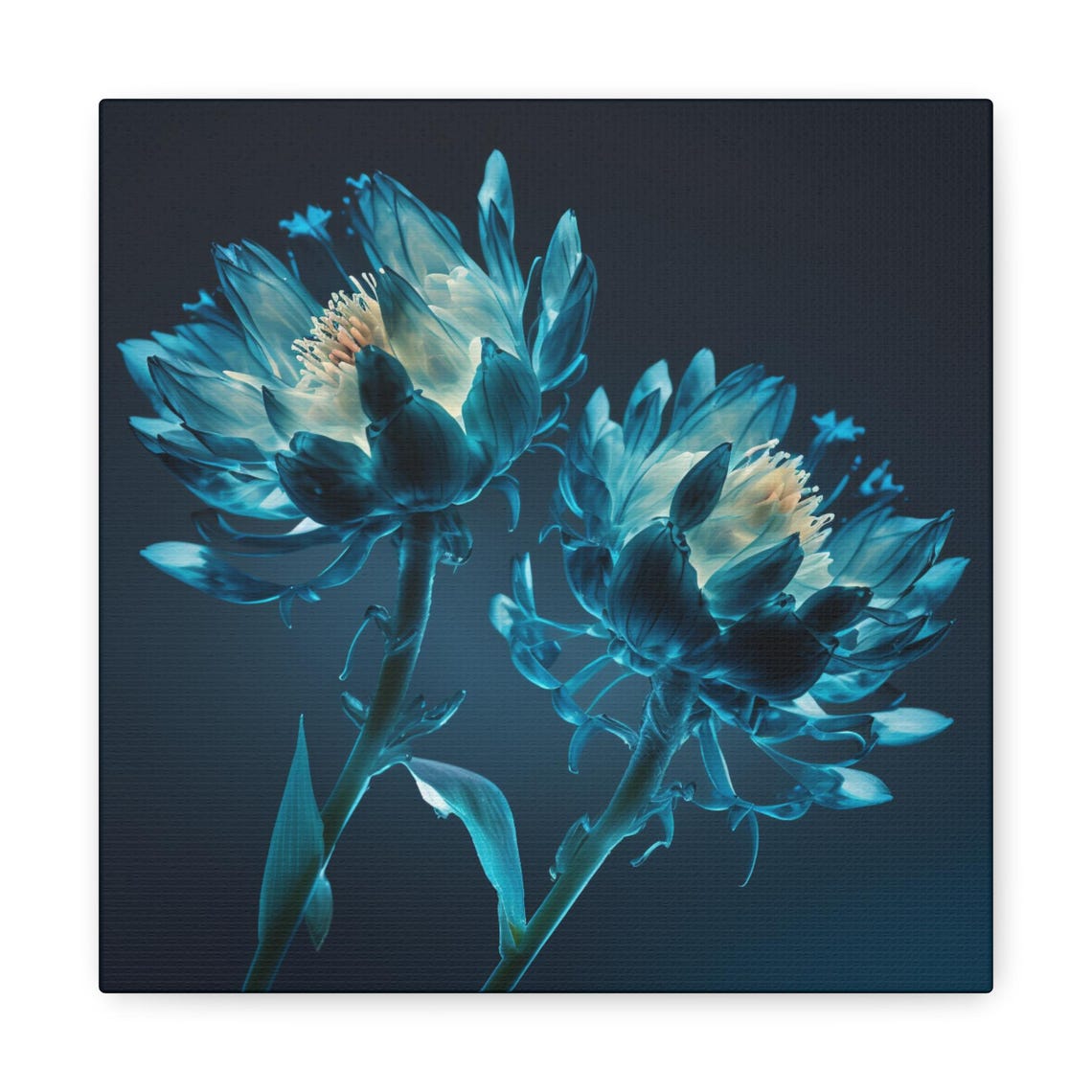 Blue Translucent Flower Blooms Canvas Print - Etsy