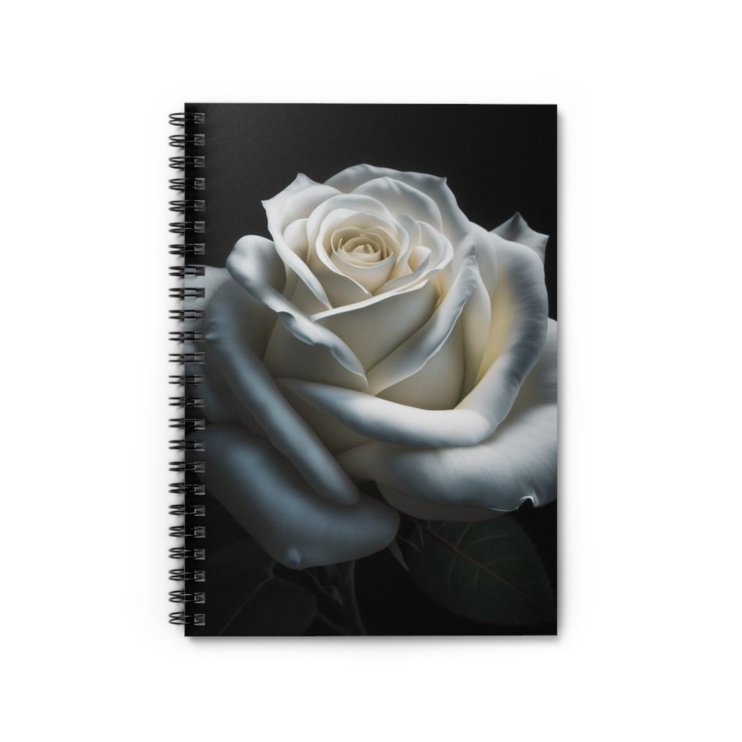 White Rose Bloom Spiral Notebook - Etsy