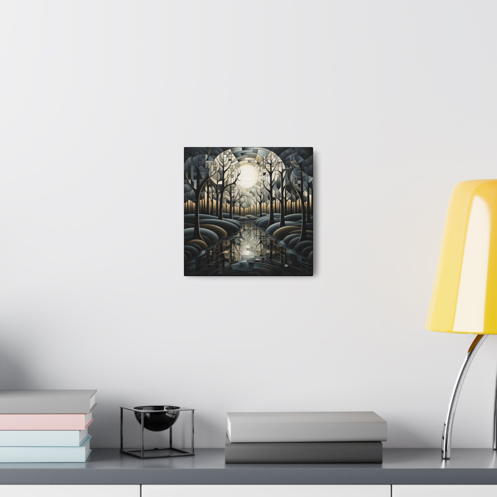 Mystical Moonlit Forest Canvas Print - Etsy