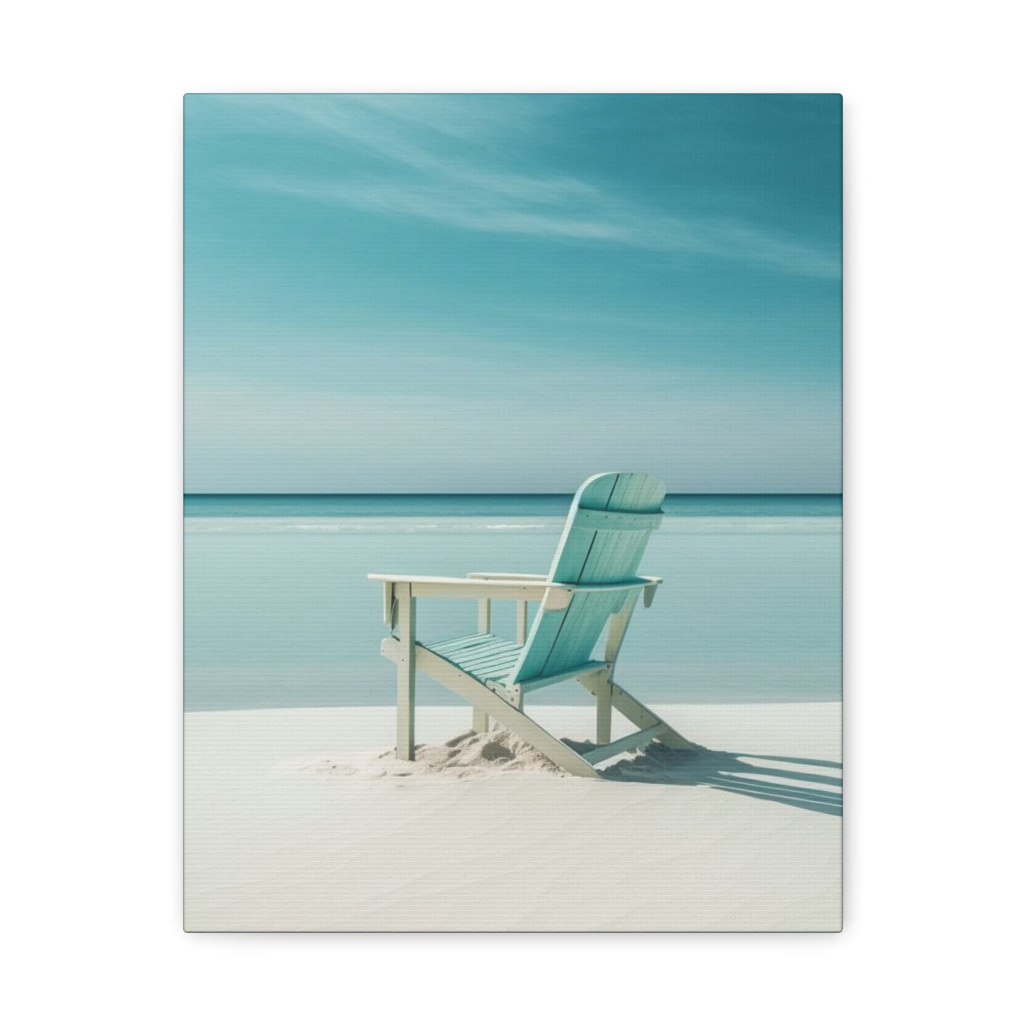 Beach Chair on Beach Canvas Print - Etsy