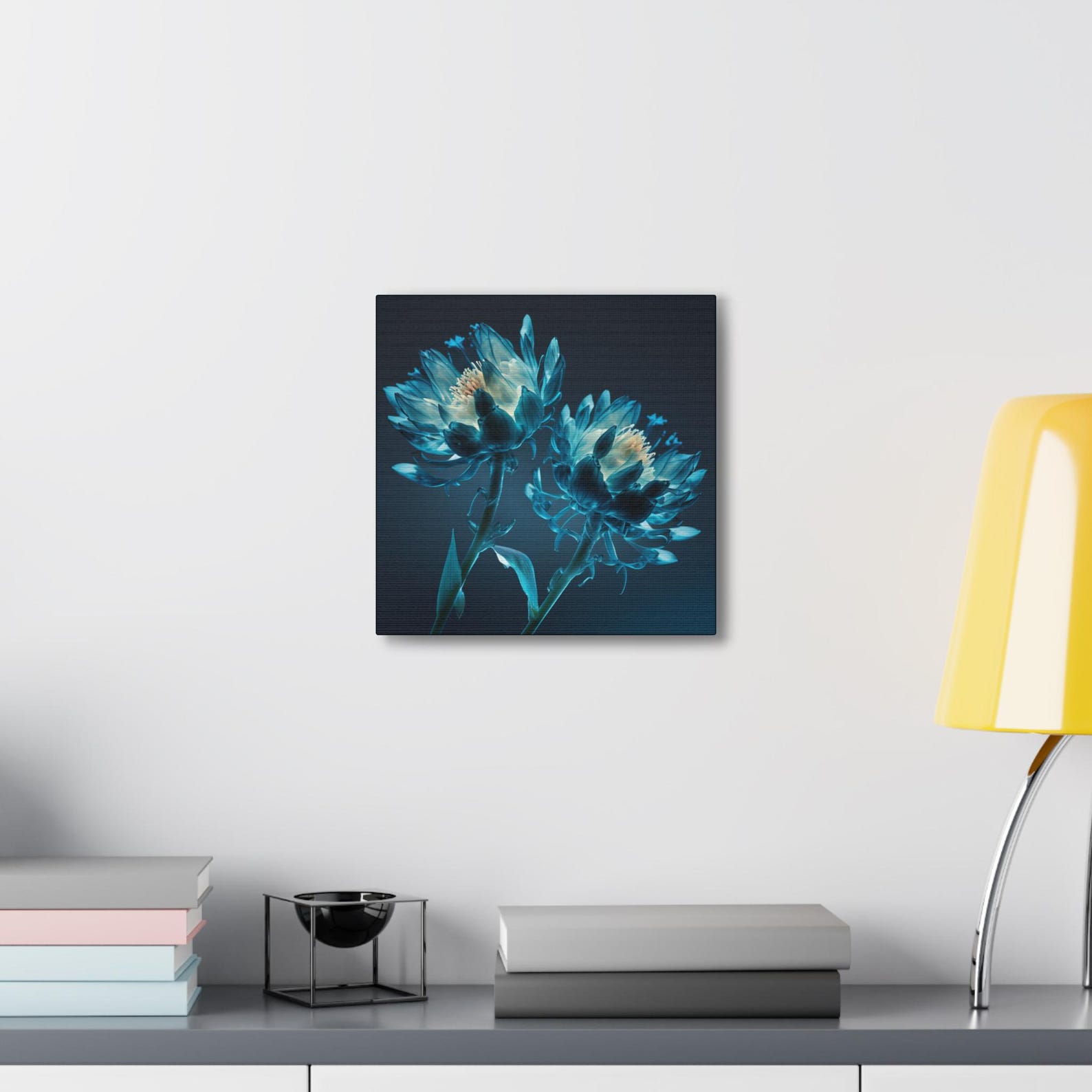 Blue Translucent Flower Blooms Canvas Print - Etsy