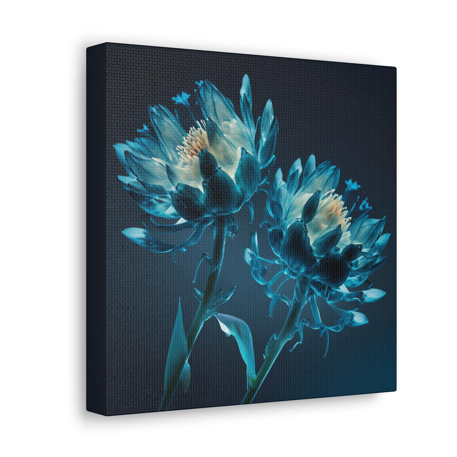 Blue Translucent Flower Blooms Canvas Print - Etsy