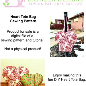 Heart Tote Bag Sewing Pattern, DIY Craft Project, Heart-shaped Purse - Etsy
