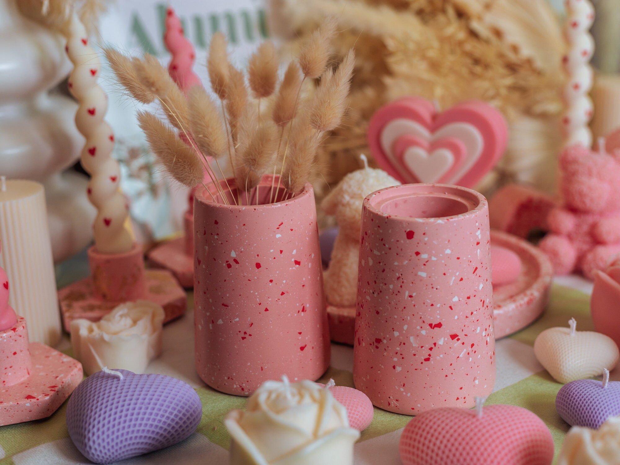 Vase Valentine's Day Gift Terrazzo Jesmonite for Her Girlfriend Wife ...