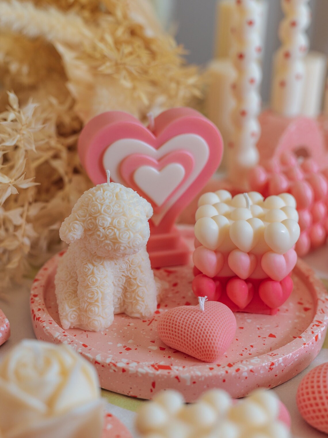 Rose Dog Soy Candle Y2k Vintage Valentine's Day Eco-friendly Decorative ...