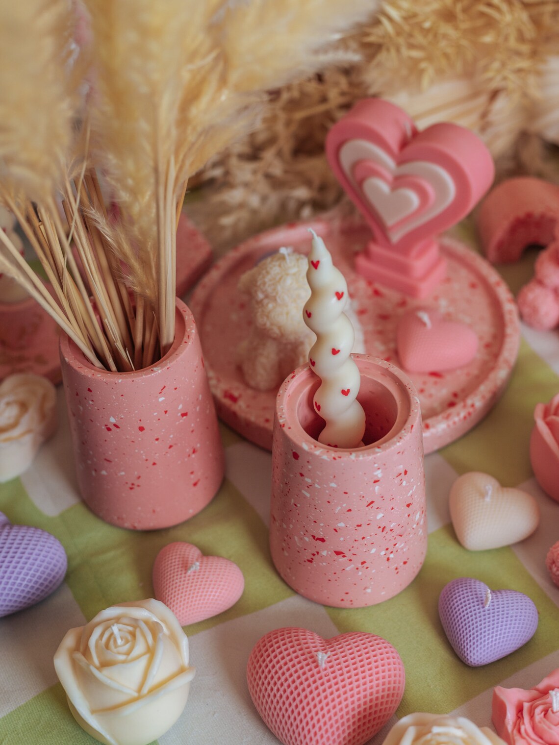 Vase Valentine's Day Gift Terrazzo Jesmonite for Her Girlfriend Wife ...