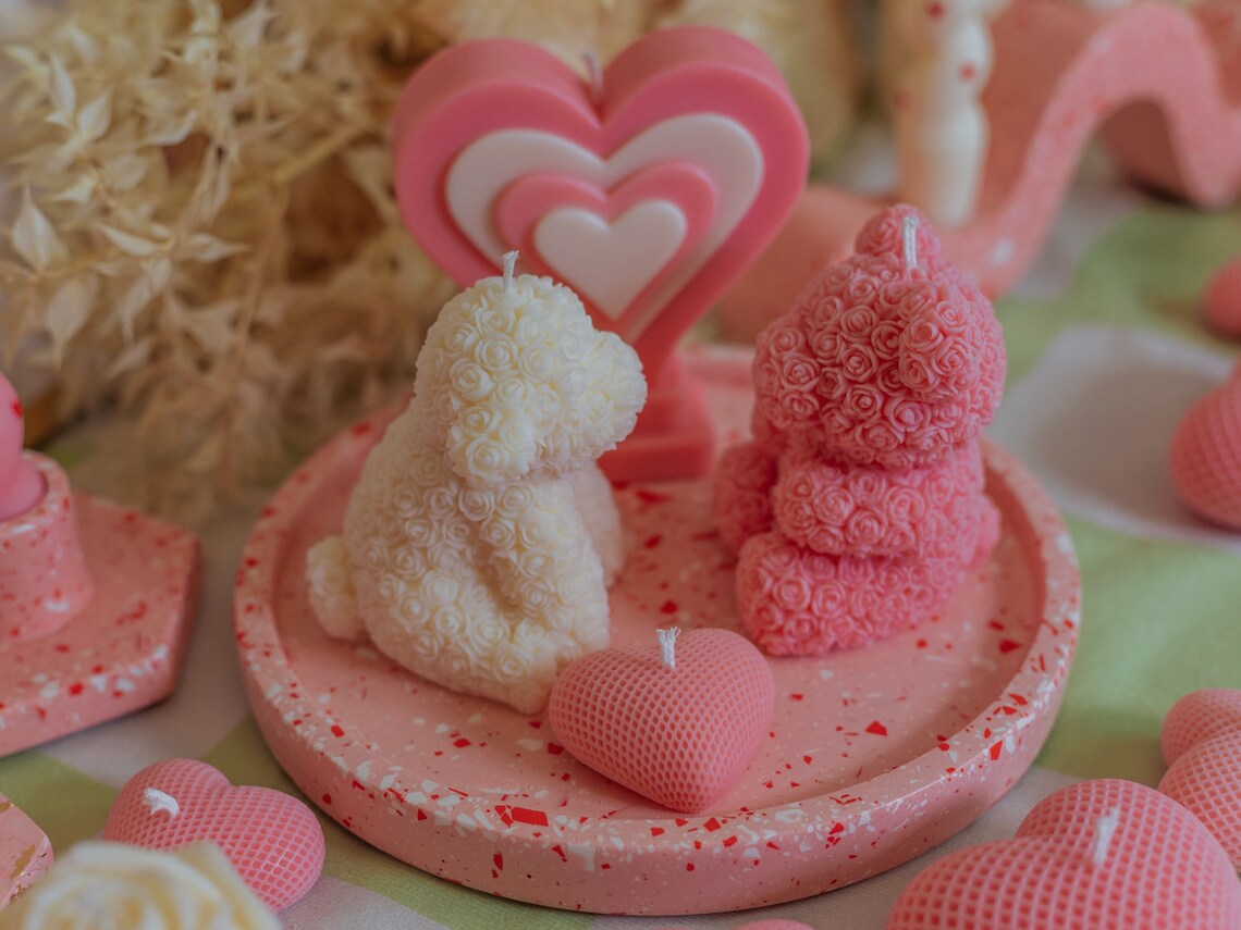 Rose Dog Soy Candle Y2k Vintage Valentine's Day Eco-friendly Decorative ...