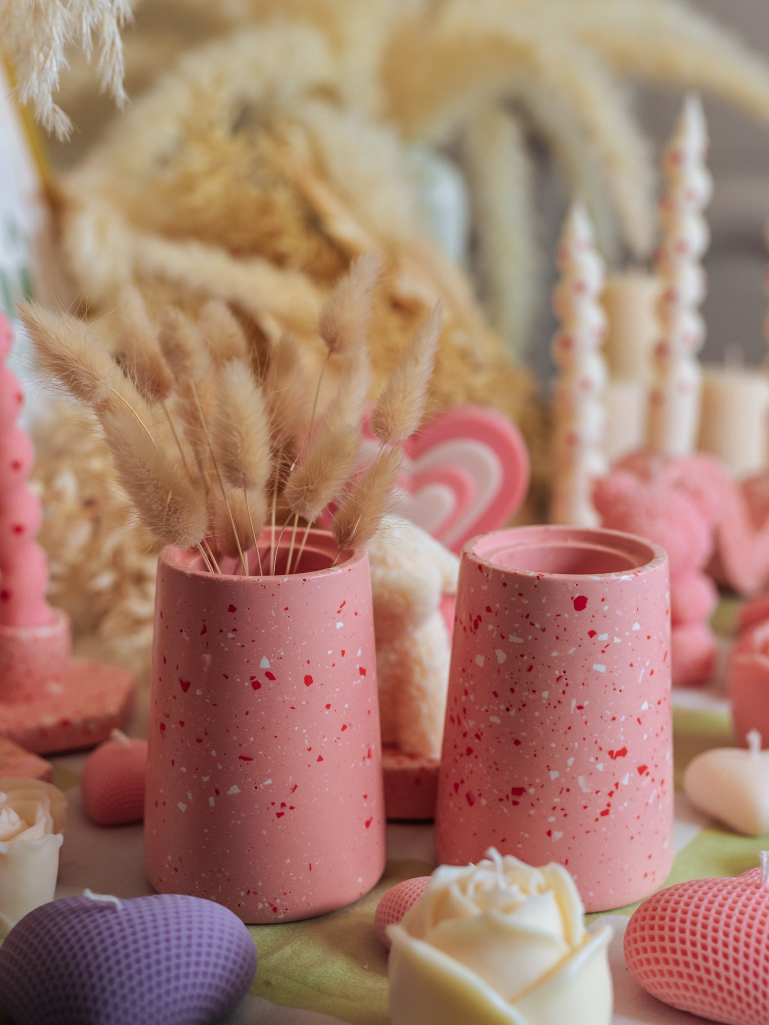 Vase Valentine's Day Gift Terrazzo Jesmonite for Her Girlfriend Wife ...