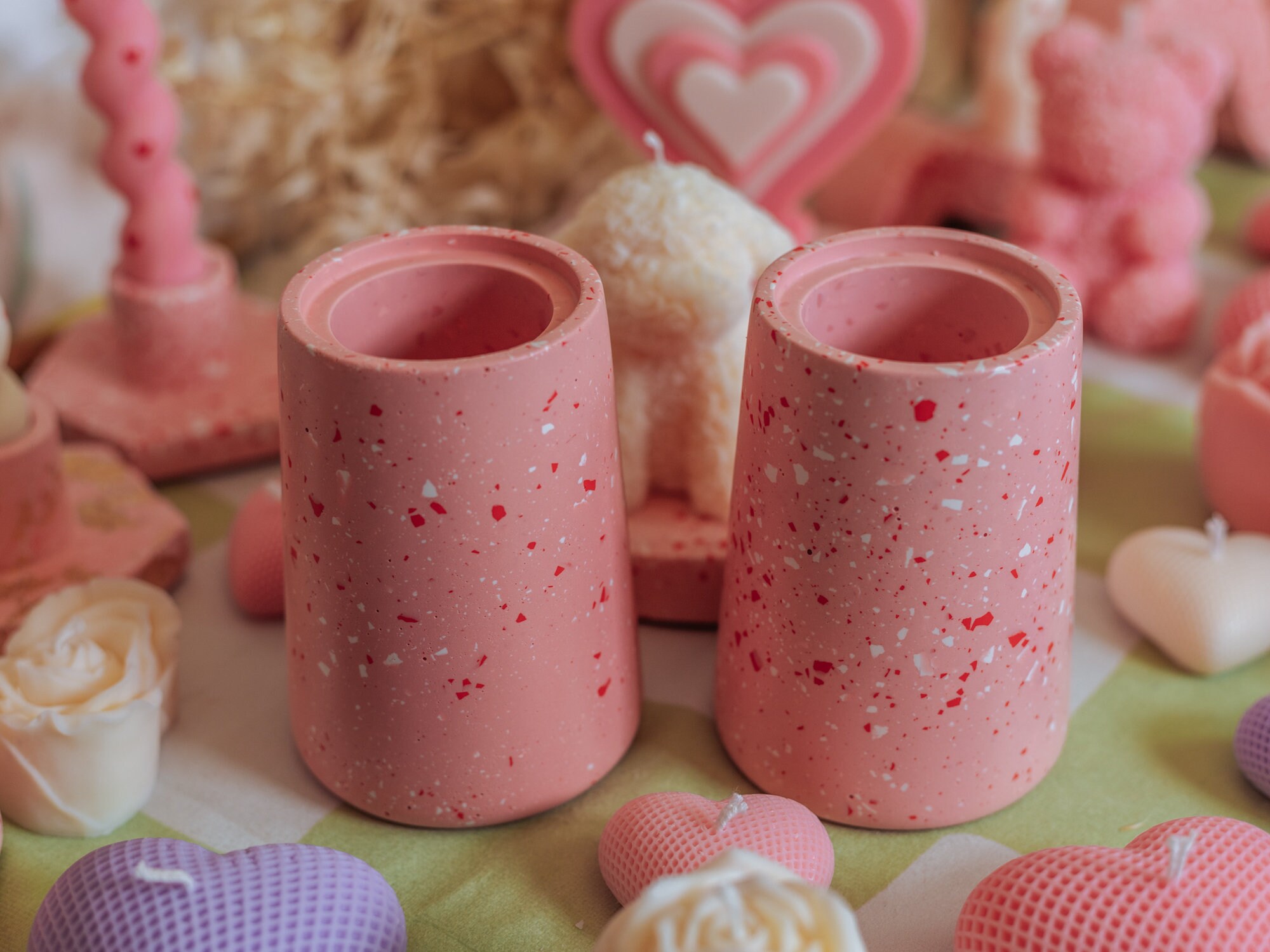 Vase Valentine's Day Gift Terrazzo Jesmonite for Her Girlfriend Wife ...