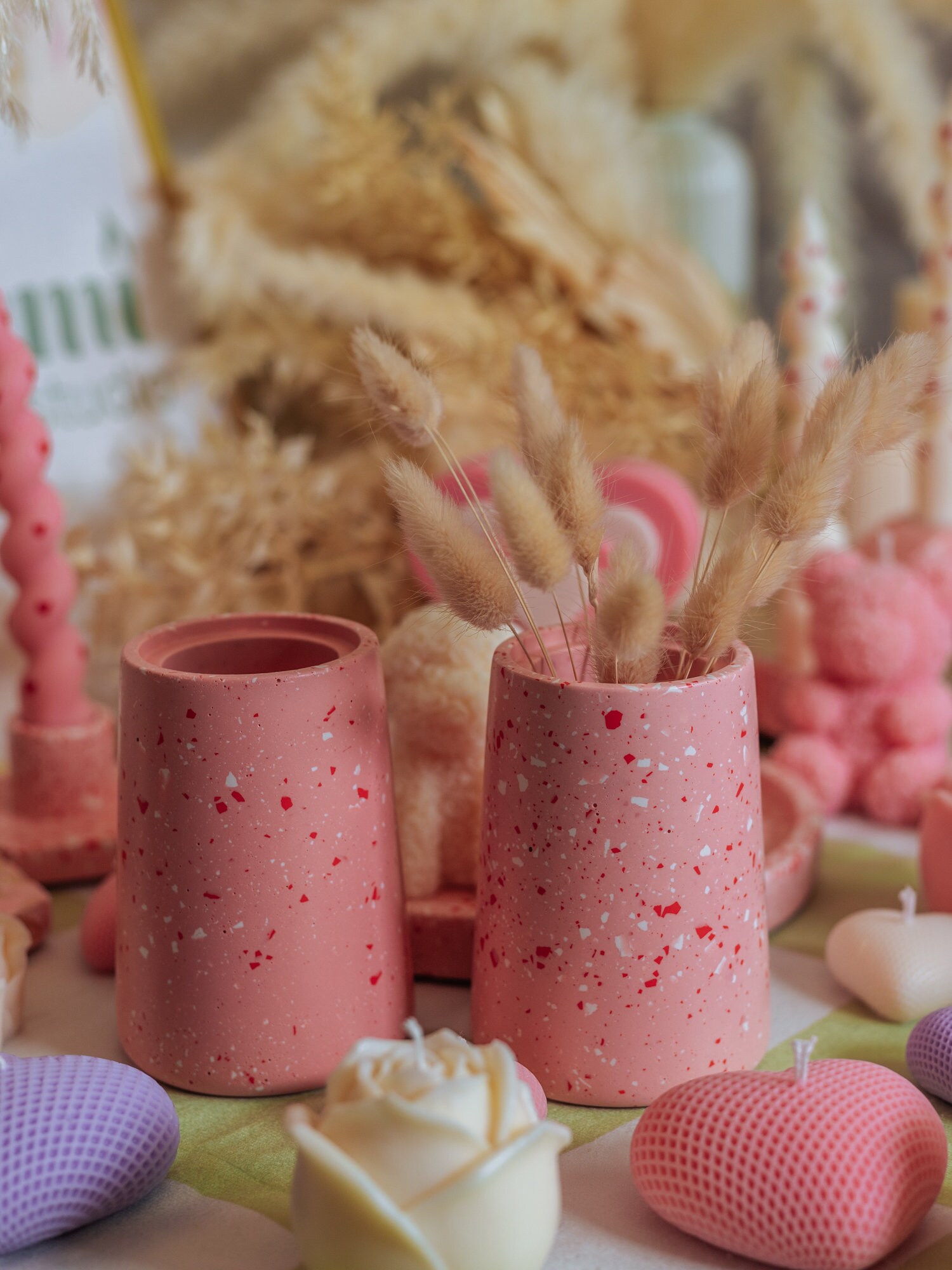 Vase Valentine's Day Gift Terrazzo Jesmonite for Her Girlfriend Wife ...