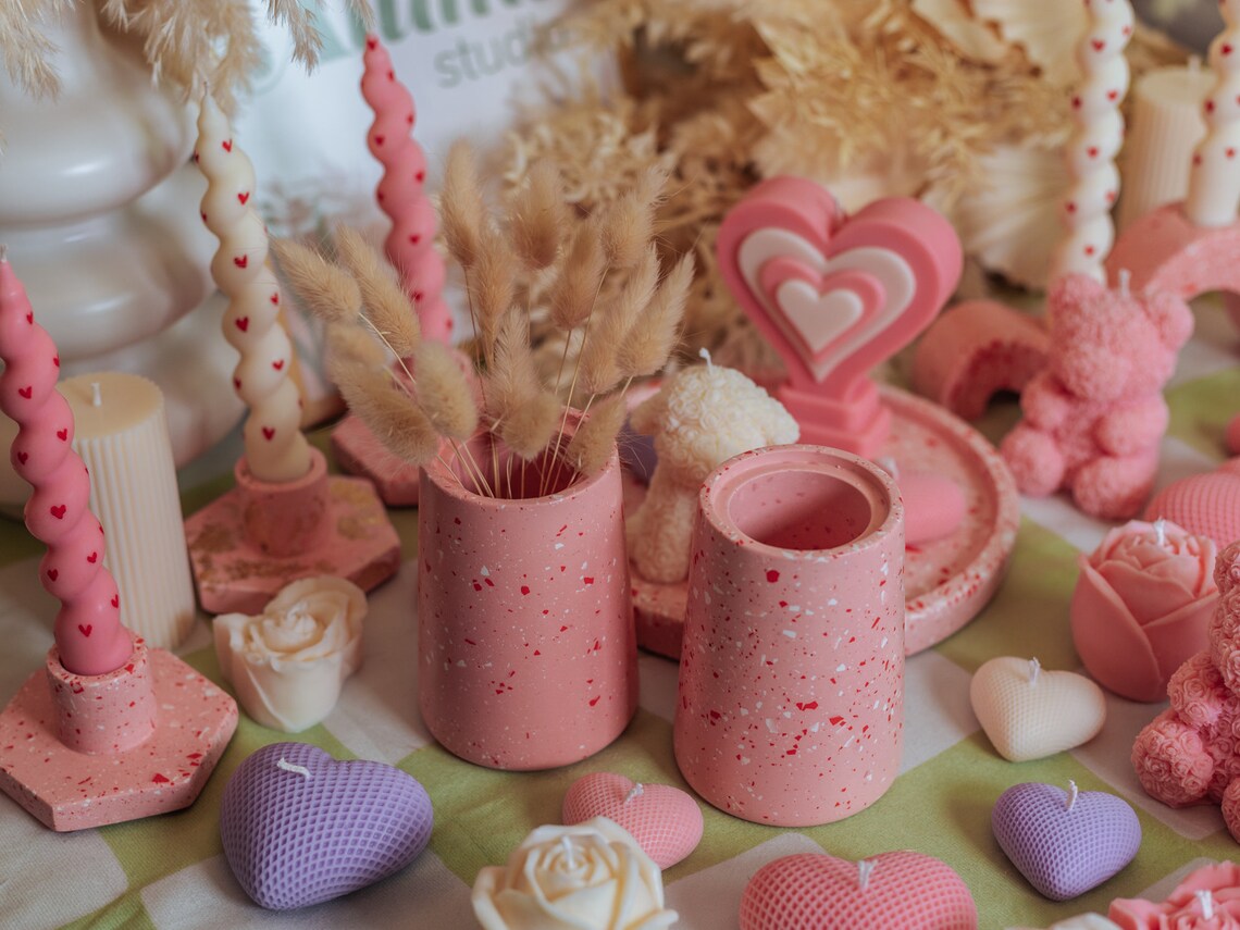 Vase Valentine's Day Gift Terrazzo Jesmonite for Her Girlfriend Wife ...