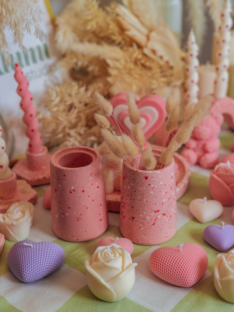 Vase Valentine's Day Gift Terrazzo Jesmonite for Her Girlfriend Wife ...