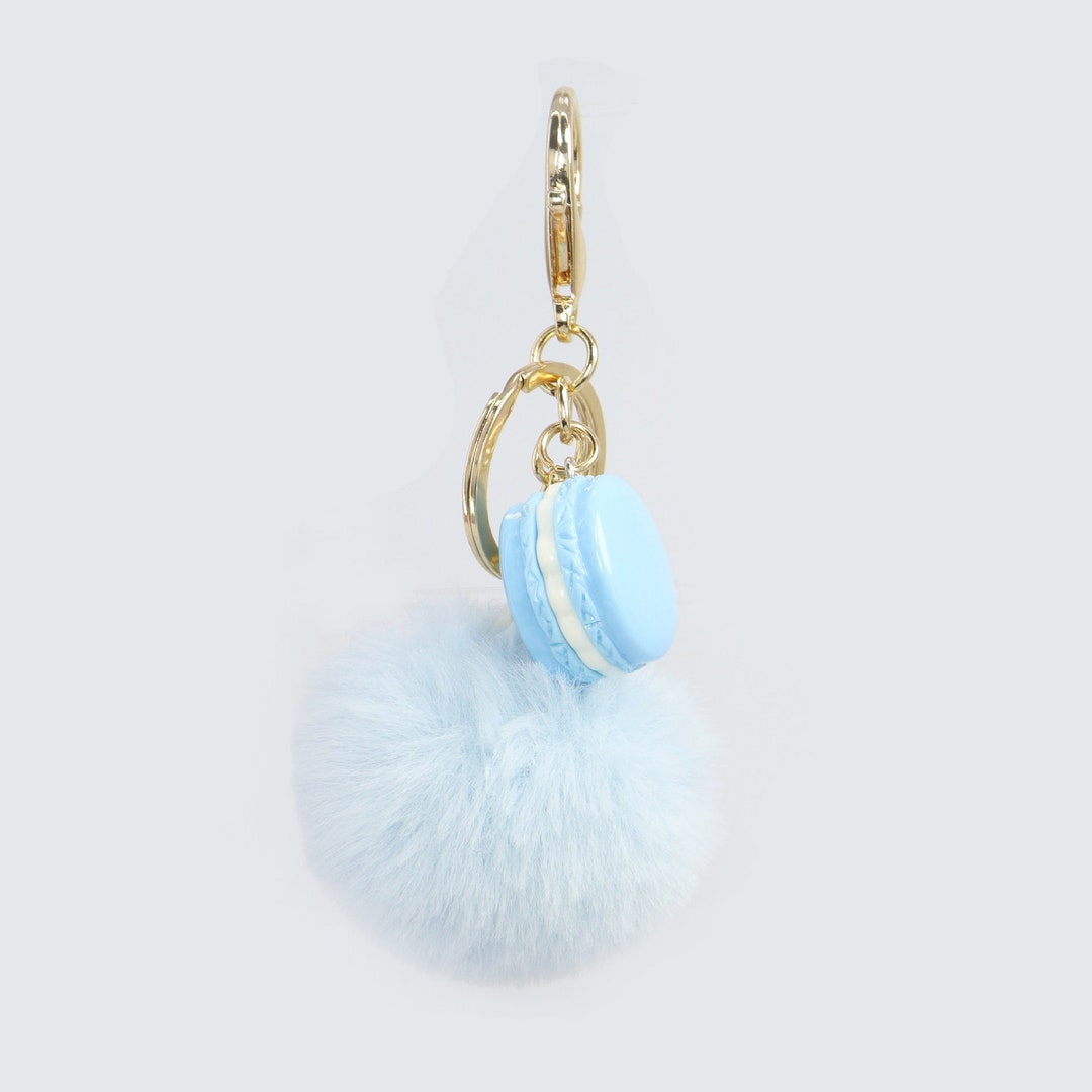Kawaii Macaroon Puff Keychain, Pink Keychain, Blue Keychain - Etsy