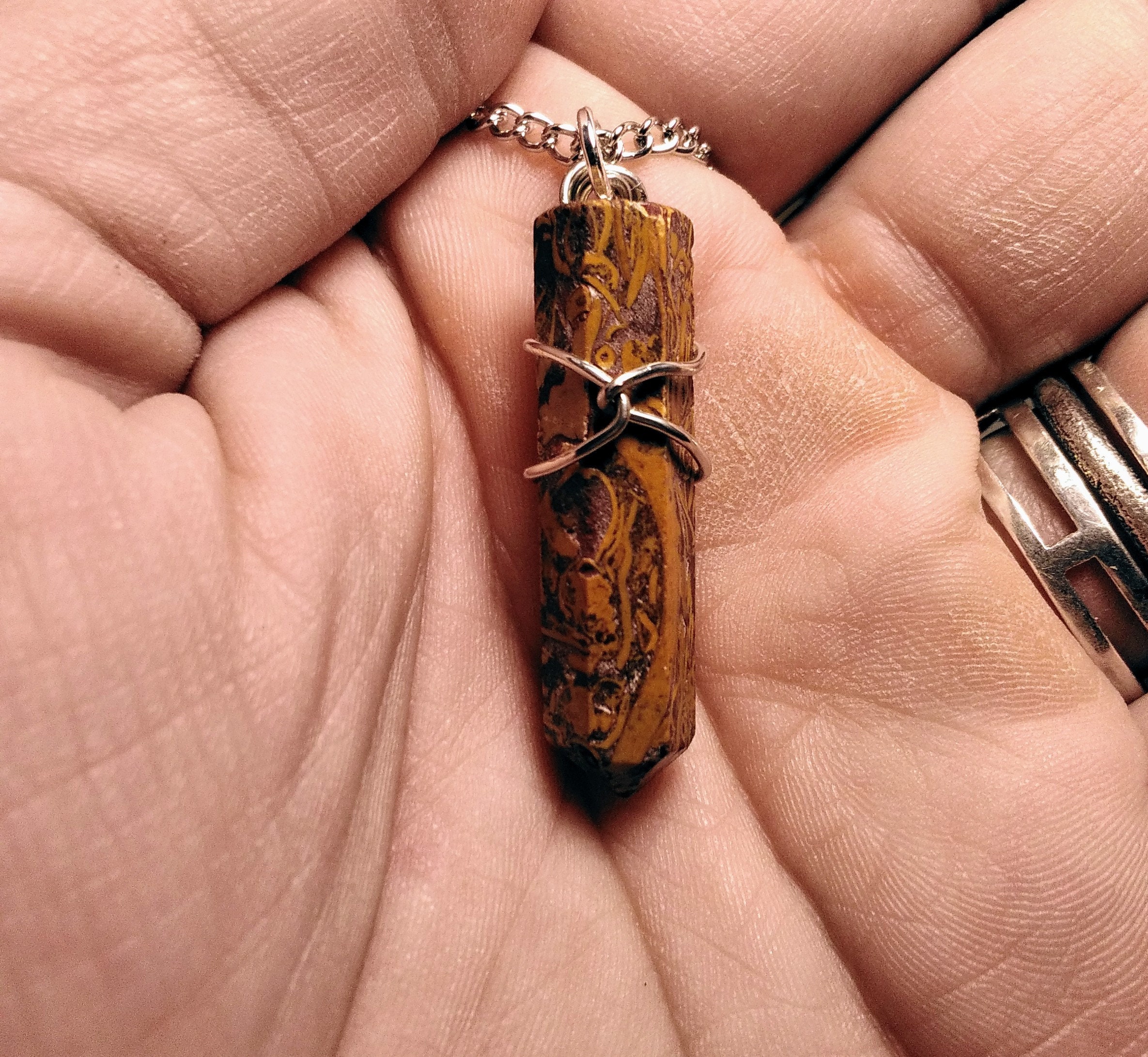 Miriam Stone, Calligraphy Stone, Miriam Jasper Pendant Necklace - Etsy