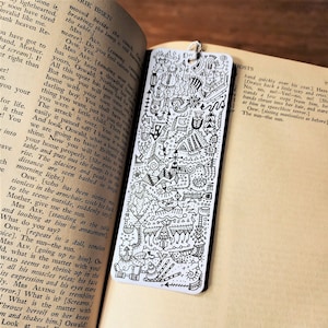 Handmade White Doodle Bookmarks With Matte Finish and Tassel - Etsy