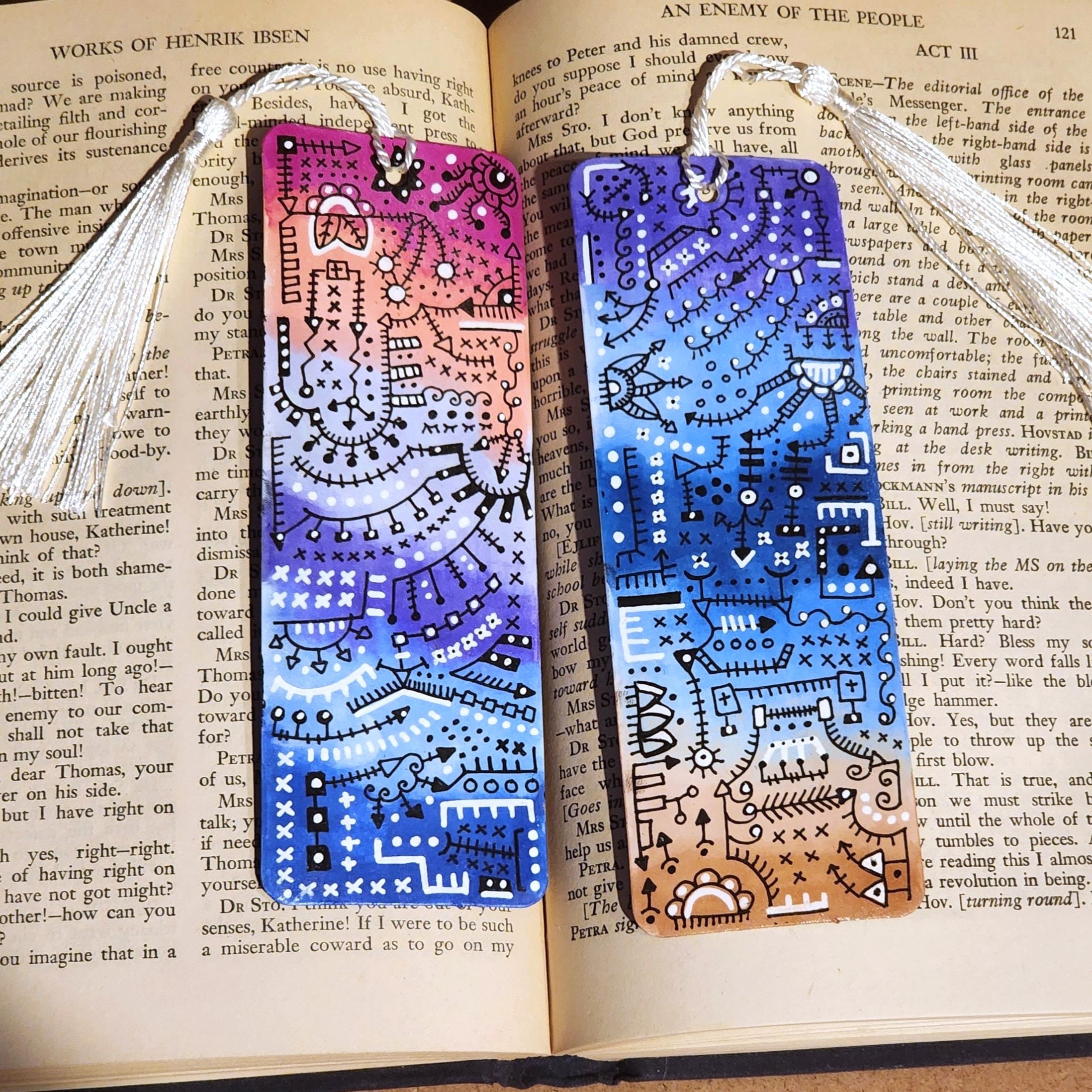 Handmade Pastel Bookmark Set With Semi-gloss Finish and Tassels - Etsy