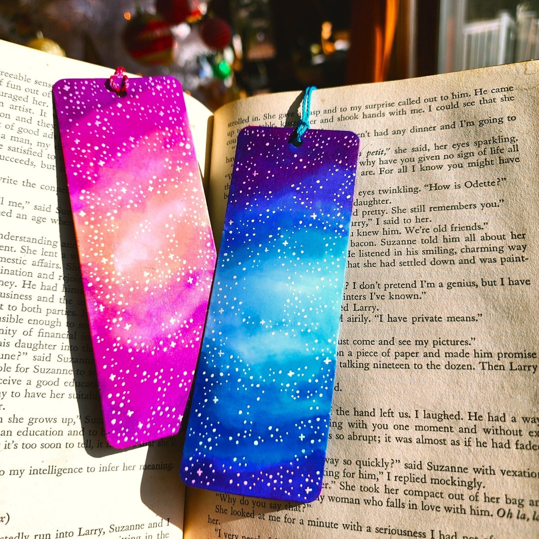 Set of Two Colorful Galaxy Bookmarks, Handmade With Matte Finish and ...