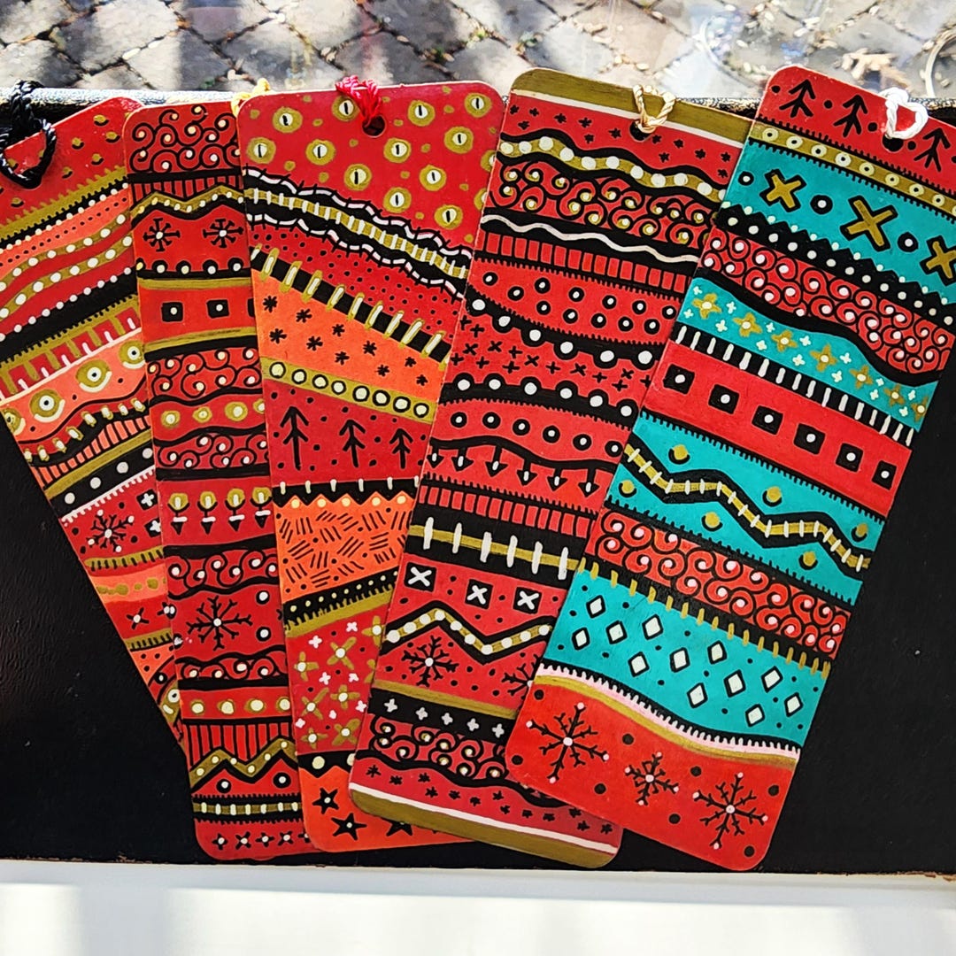 Handmade Holiday Bookmarks With Semi-gloss Finish and Tassel - Etsy