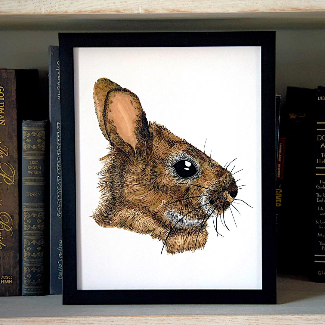 Original Rabbit Print, Based on Marker and Ink Drawing - Etsy