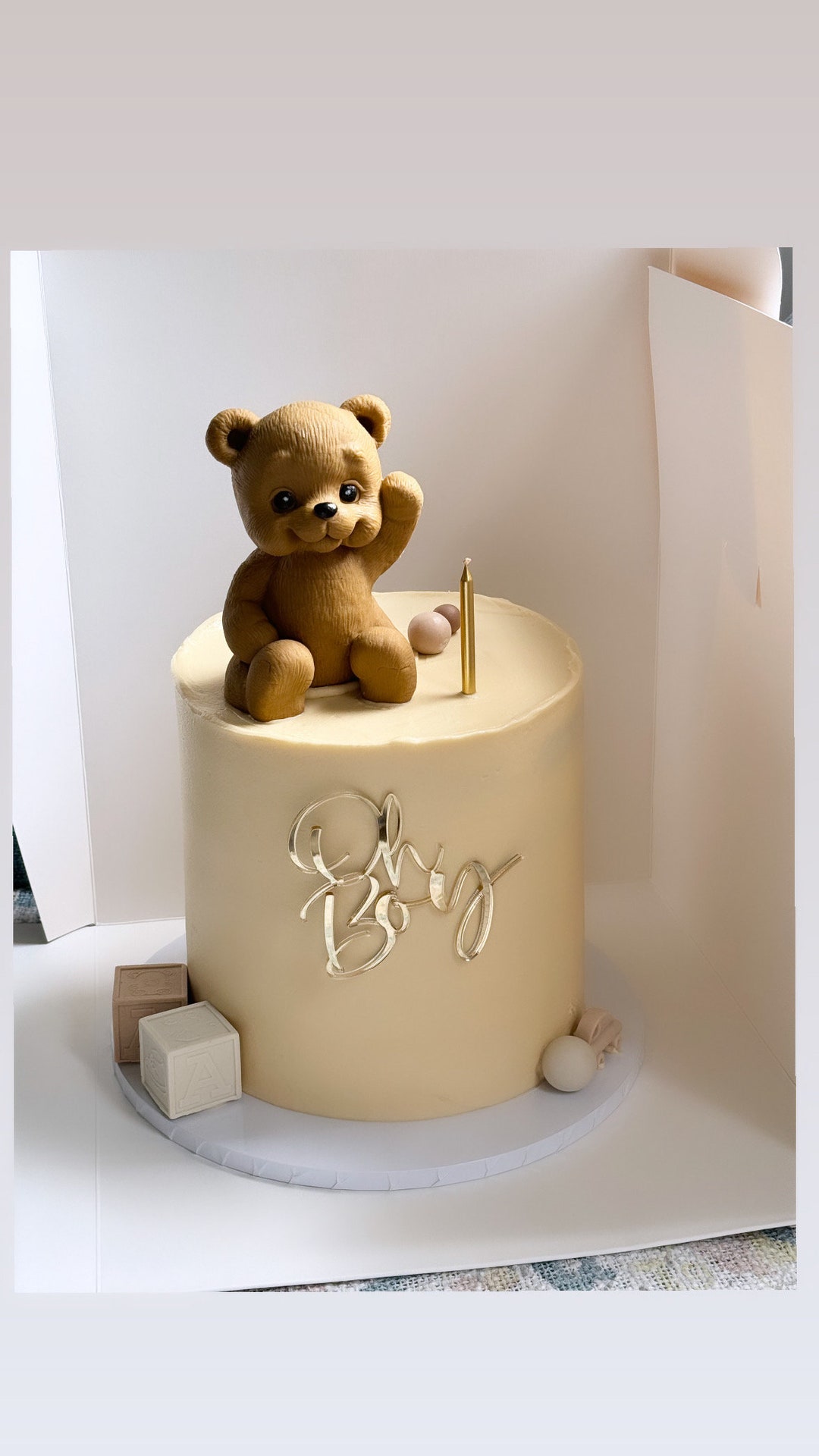 LARGE Fondant Teddy Bear Cake Topper - Etsy