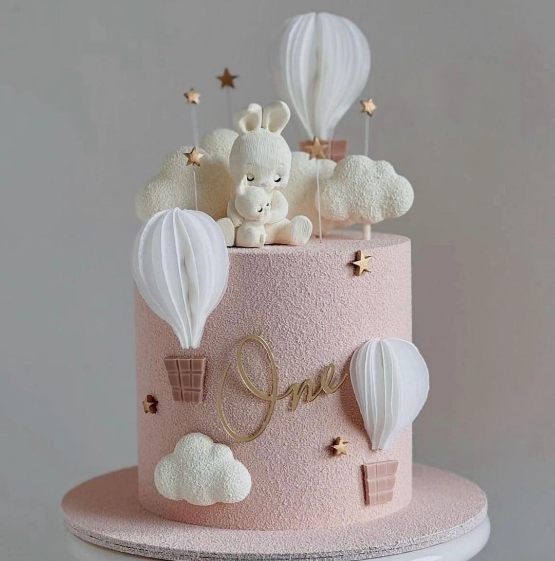 Fondant Bunny Cake Topper: Edible Rabbit Decoration - Etsy