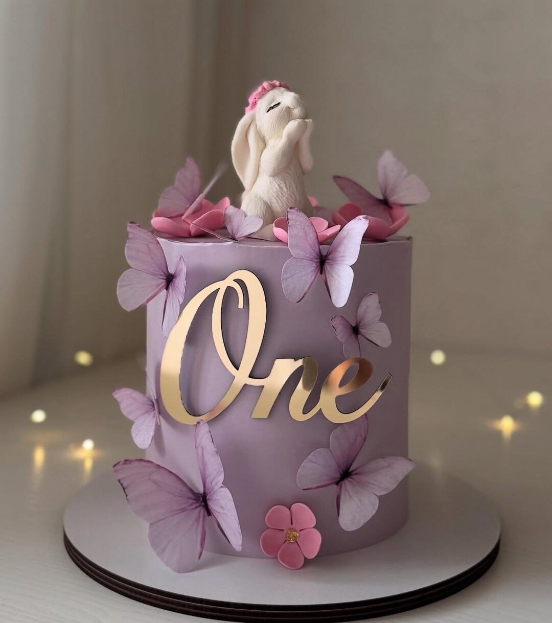 Fondant Bunny Cake Topper: Rabbit Decoration, Christening Cake - Etsy