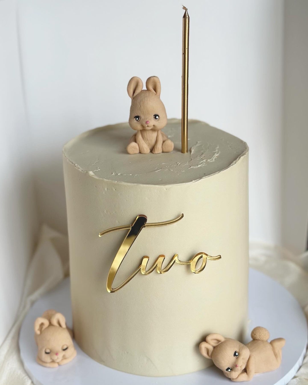 Fondant Bunnies Set Cake Topper , Rabbit Cake Topper , Bunny Cake ...