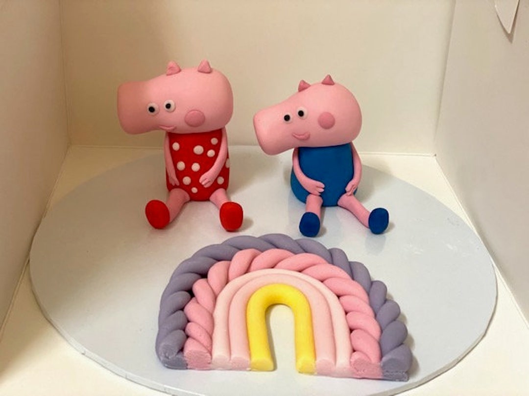 Peppa Pig and Brother George Fondant Cake Topper Peppa Pig - Etsy UK