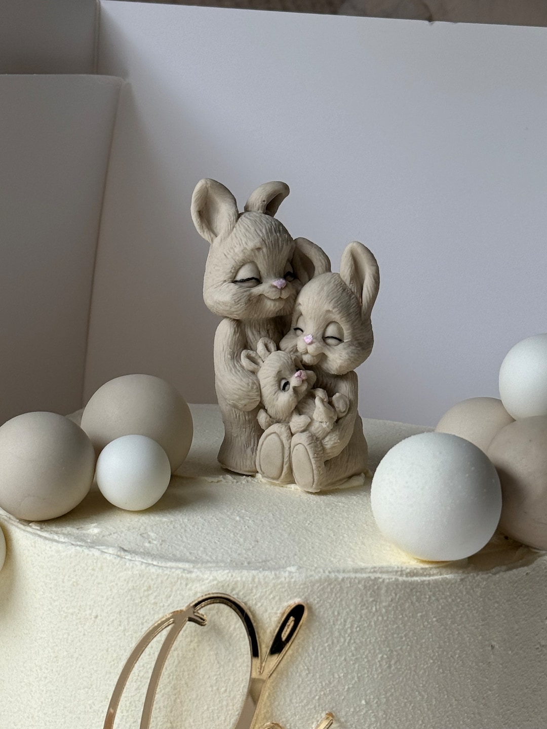 Fondant Bunny , Rabbit Cake Topper , Gender Reveal Cake Topper , Baby ...