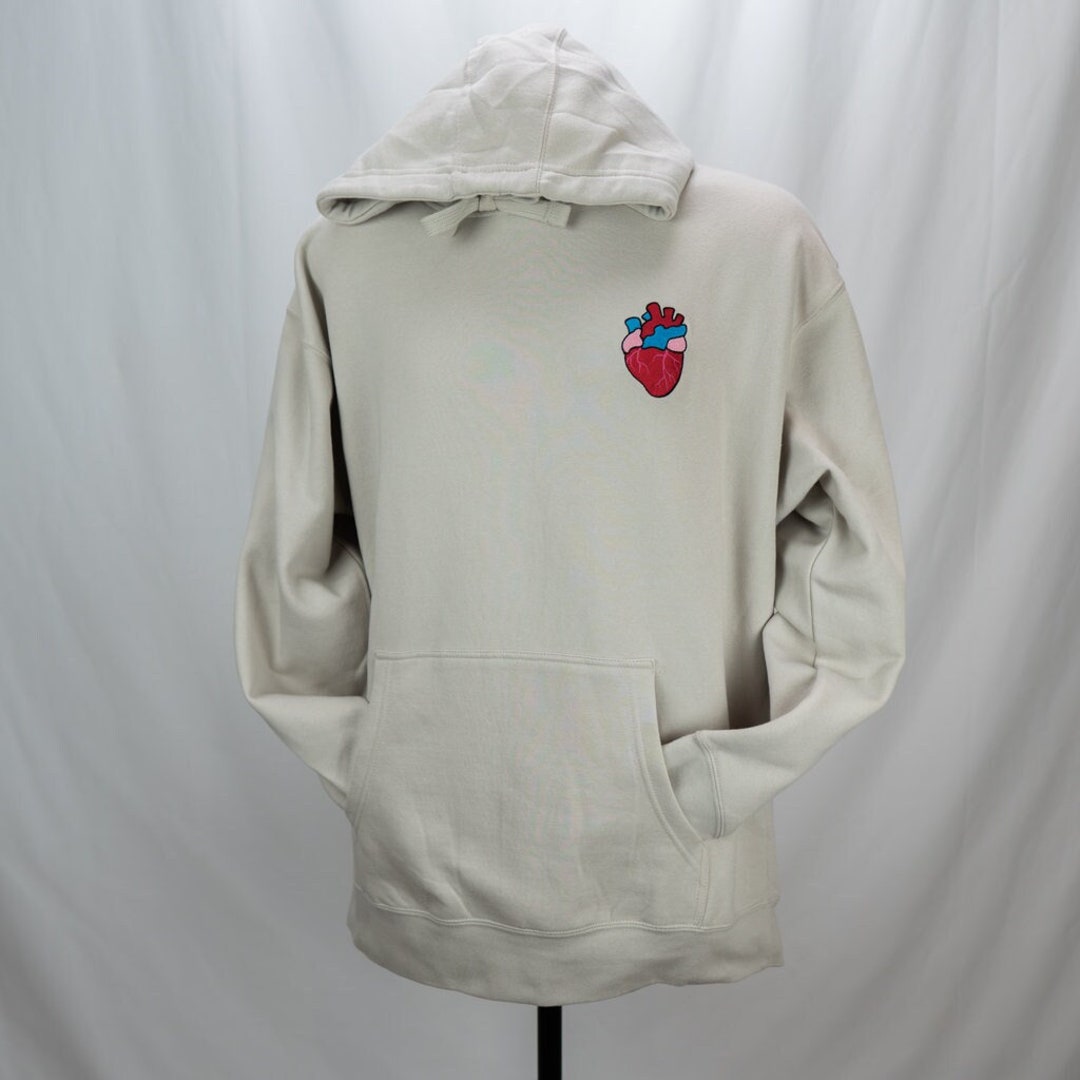 Anatomical Heart Embroidered Hoodie - Human Heart, Cardiology, Anatomy ...